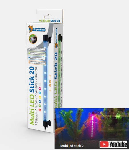 SuperFish Multi Led Stick | 20 cm - DiboZoo SuperFish Multi Led Stick | 20 cm - DiboZoo